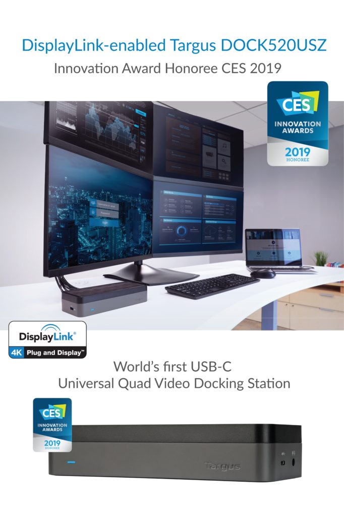 DisplayLink Quad-Display Docking Station from Targus Wins CES 2019 ...