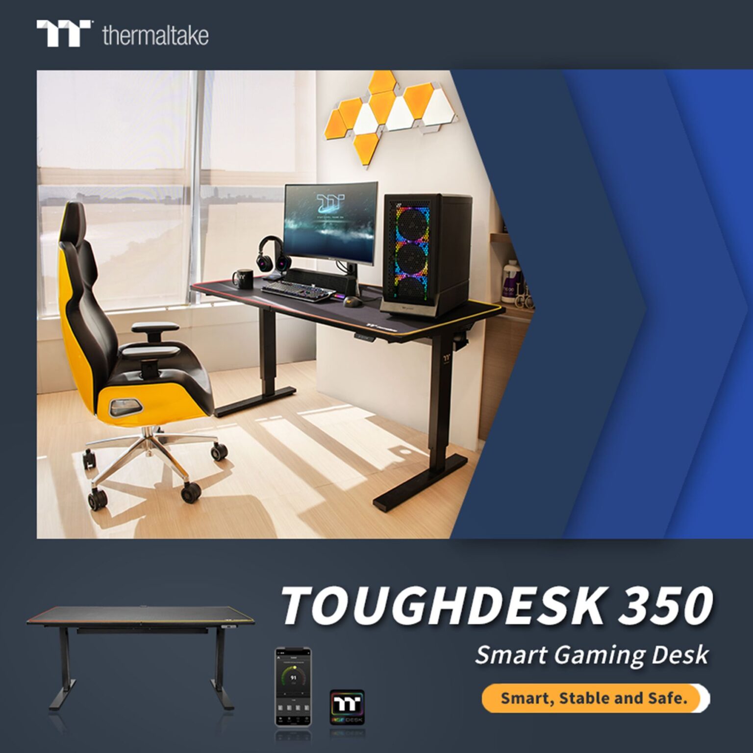 Thermaltake Launches TOUGHDESK 350 Smart Gaming Desk - Cerebral-Overload